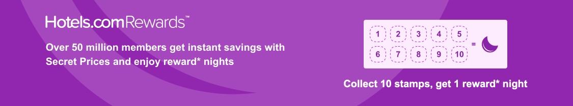 Hotels.com Rewards: Bonus program with over 100,000 participating hotels