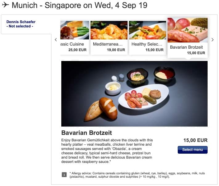 Review: Lufthansa a la carte dining