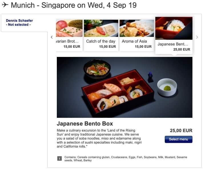 Review: Lufthansa a la carte dining