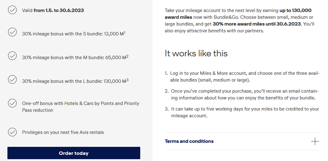 Bundle&Go: Buy Miles&More Miles with 30% Bonus (1.35 Cents per Mile ...