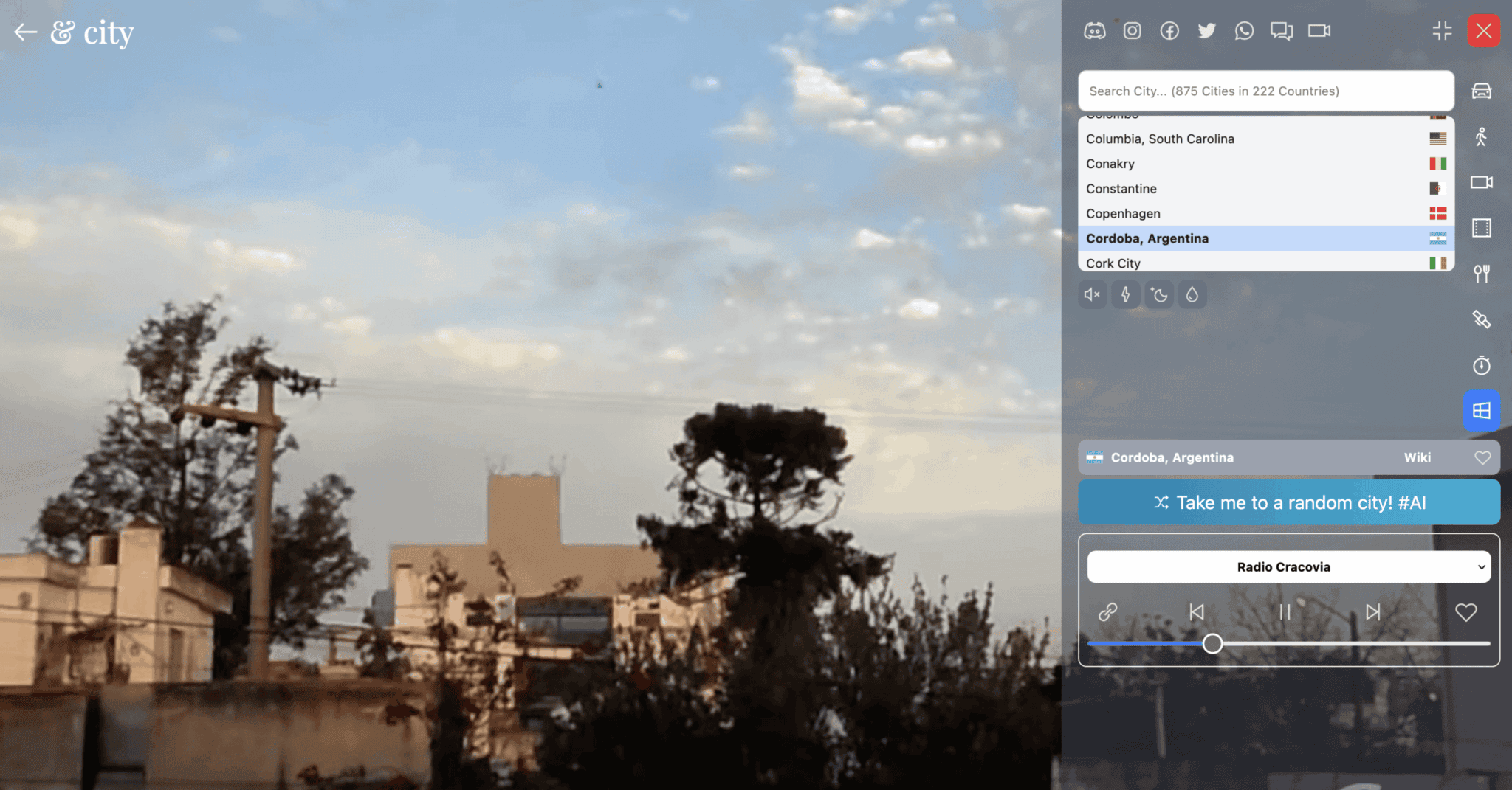 Drive & Listen: Virtually Wandering Through Cities