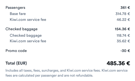 Kiwi.com Promo Code: €30 Discount on Flight Tickets